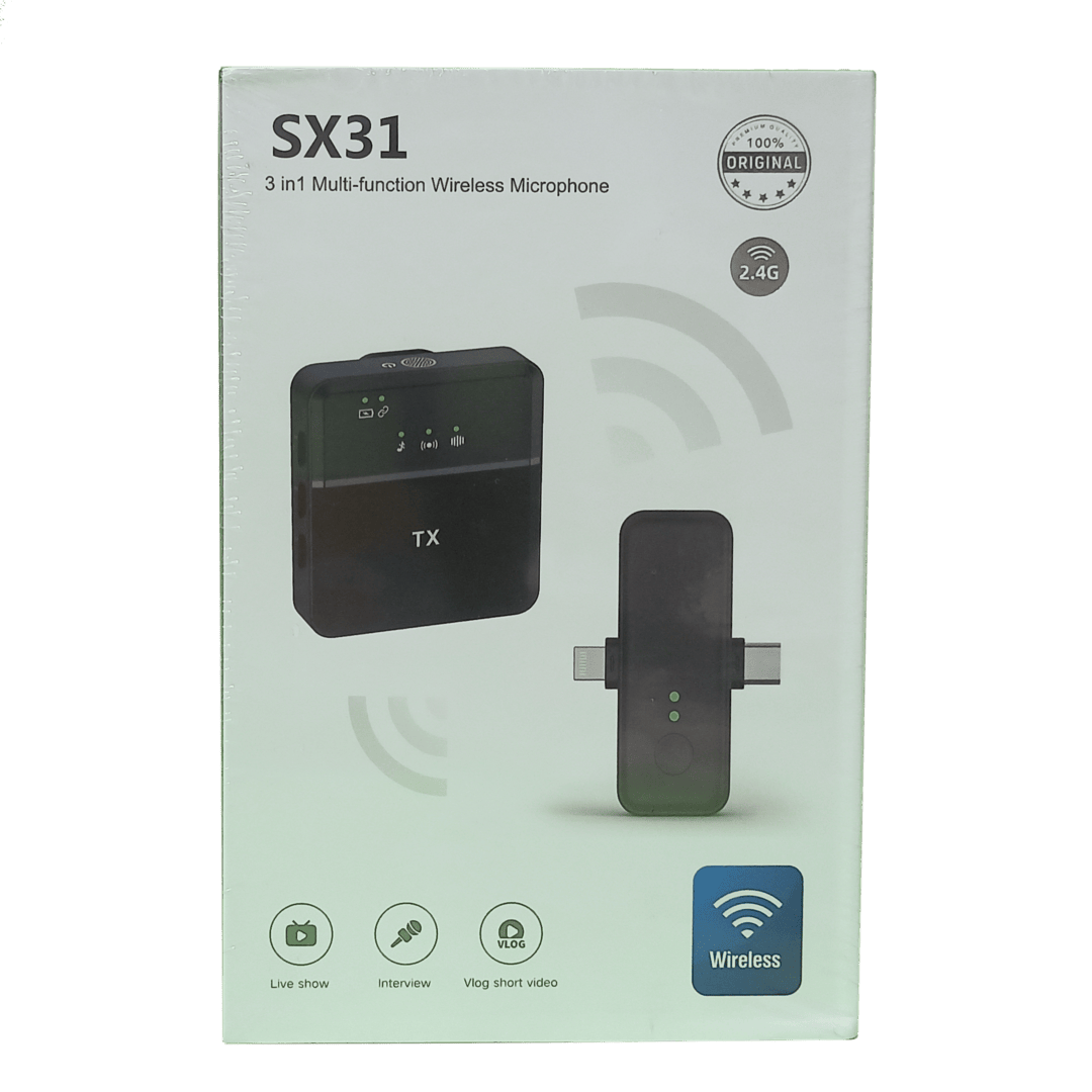 SX31 3-in-1 Wireless Microphone – Type-C & Lightning (Single Mic ...